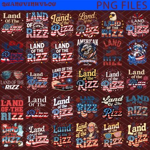 30+ Land of the Rizz Png Bundle, Funny 4th of July Slang PNG, Patriotic ...