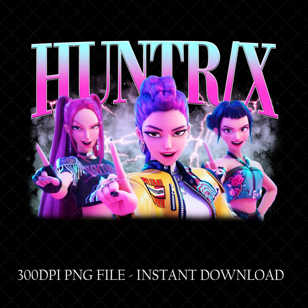 Buy HUNTRIX Kpop Demon Hunters Png, Huntrx Heroic Poses Group Shot Png ...