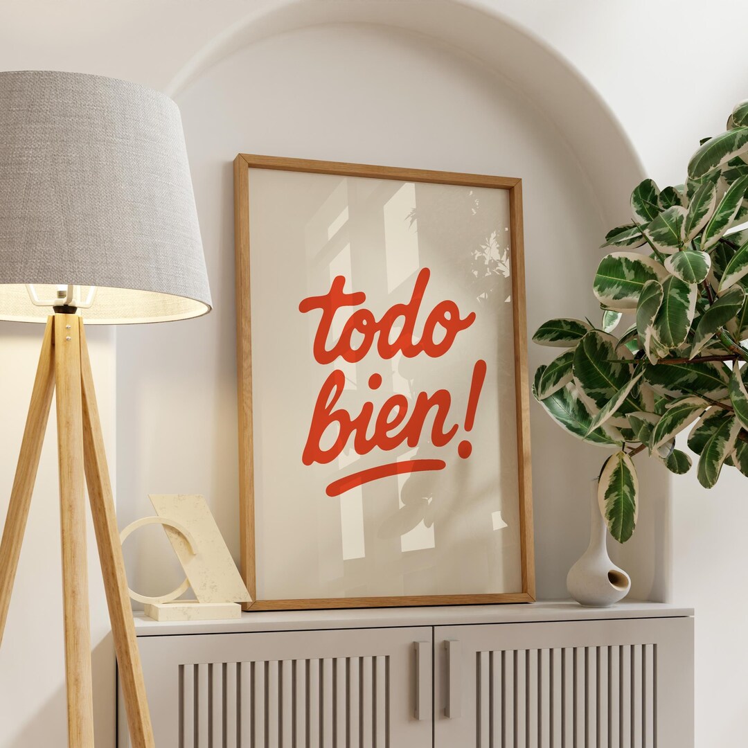 Todo Bien Spanish Typographic Poster Print, Puerto Rican Wall Art ...