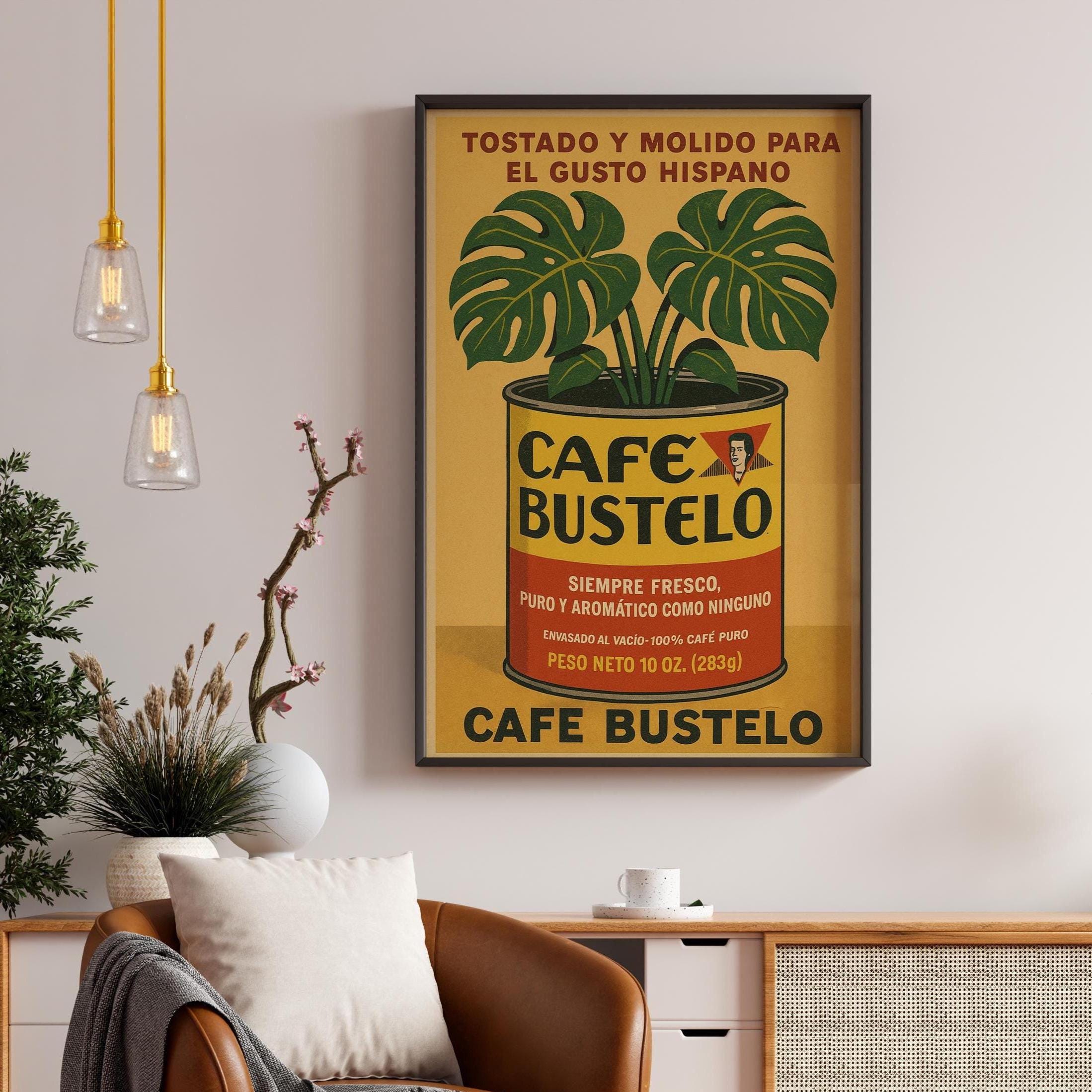 Vintage Cafe Bustelo Coffee Wall Art Poster, Retro Coffee Poster ...