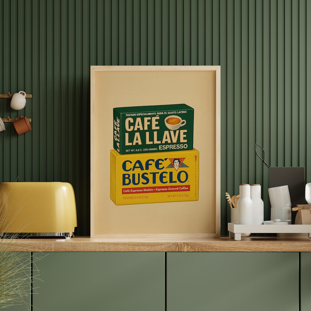 Vintage Cafe Bustelo & Cafe La Llave Espresso DIGITAL ART PRINT ...