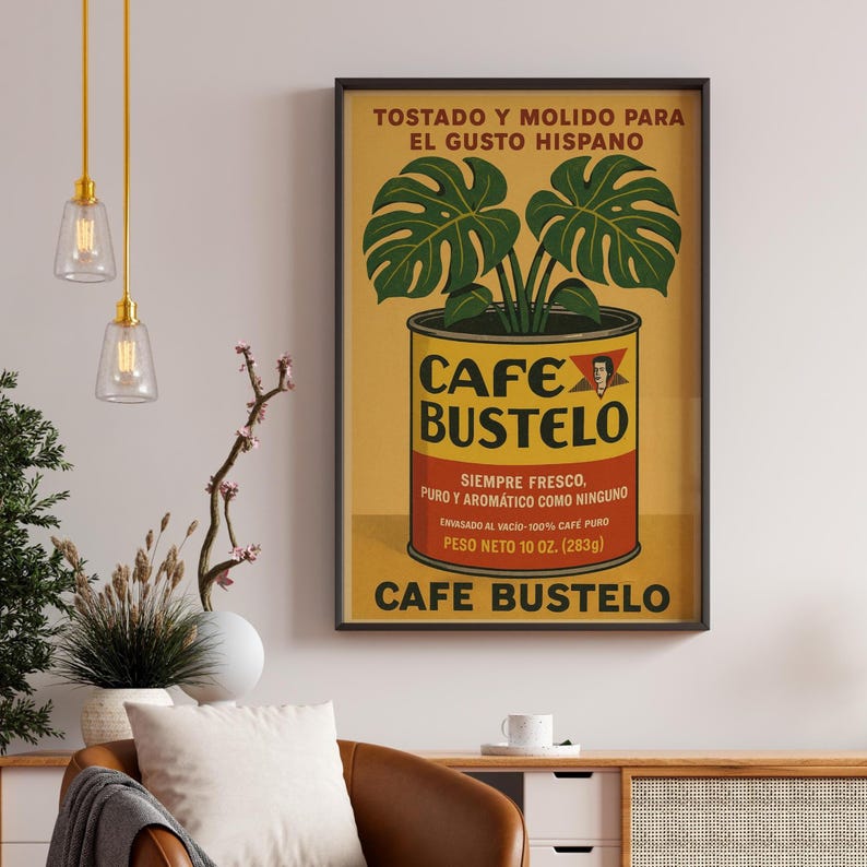 Vintage Cafe Bustelo Coffee DIGITAL PRINT Poster, Retro Coffee Poster ...