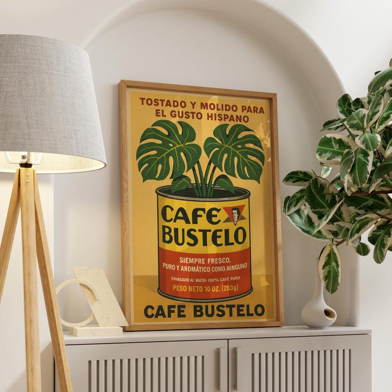 Vintage Cafe Bustelo Coffee DIGITAL PRINT Poster, Retro Coffee Poster ...