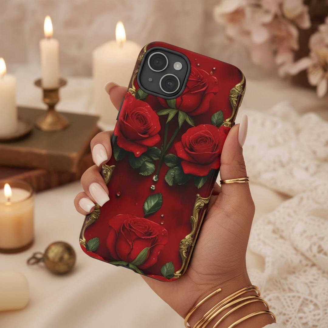 Red Rose Phone Case: Beauty and the Beast Inspired Design - Etsy