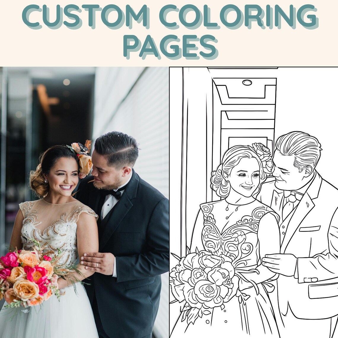 Custom Coloring Book Pages, Personalised Photo to Coloring Page ...
