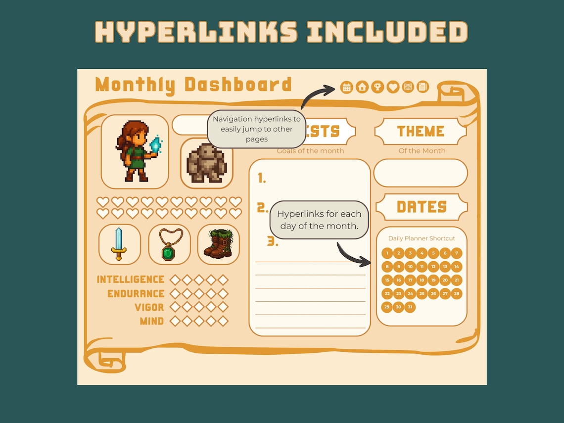 Crystal of Clarity Planner | Gamified Monthly Digital Planner PDF ...