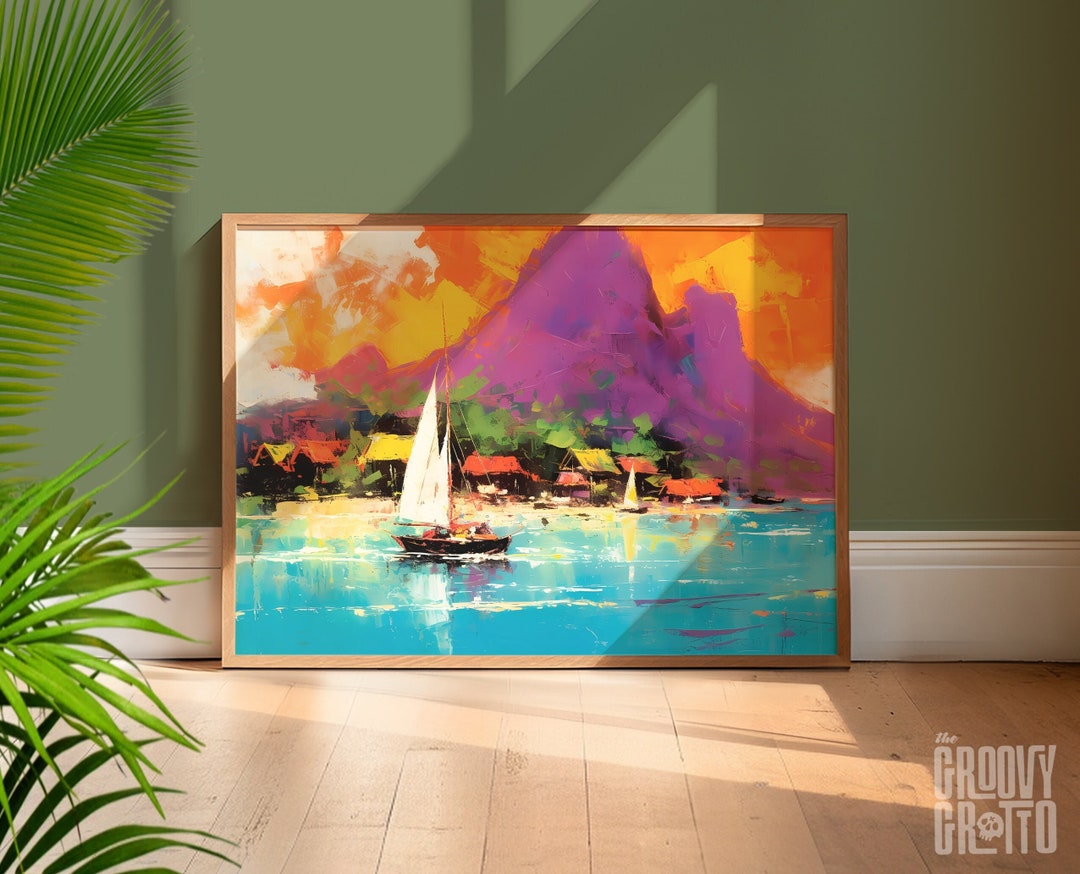 Fantasy Island French Polynesia Art Print | Vintage Travel Art ...
