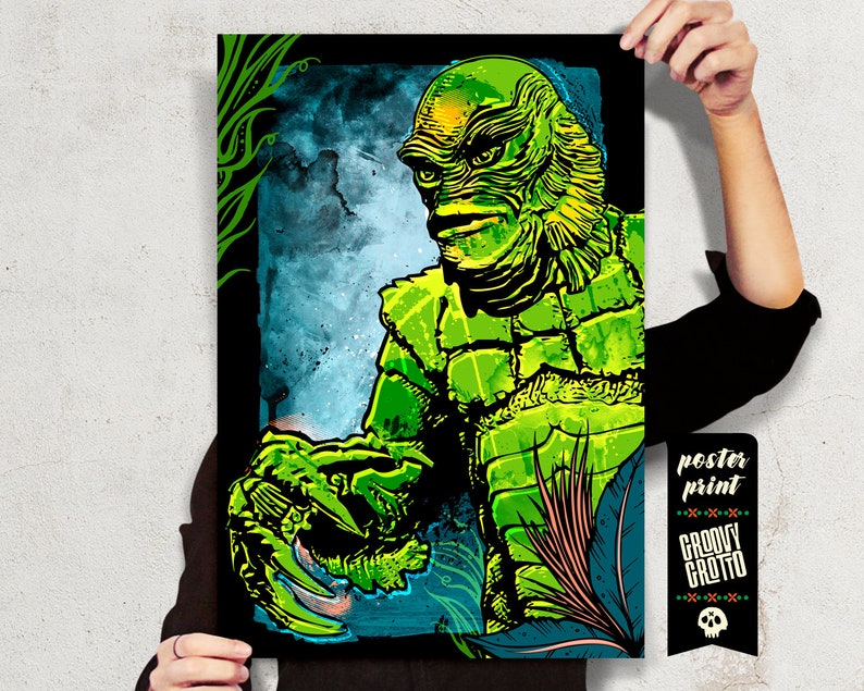 Gillman Creature From the Black Lagoon Art Print Movie - Etsy