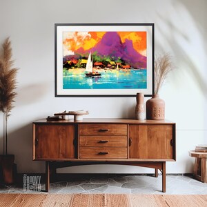 Fantasy Island French Polynesia Art Print | Vintage Travel Art ...