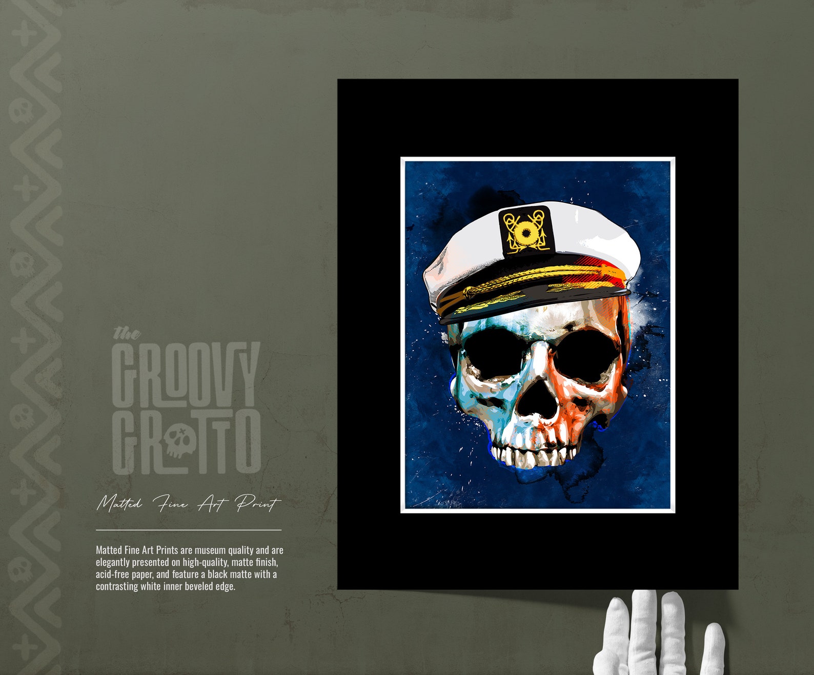 Nautical Skull Art Print: Beach House Tiki Decor - Etsy