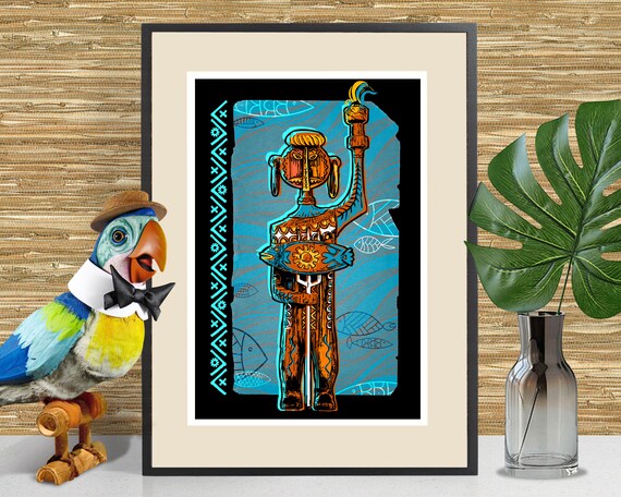 UTI Enchanted Tiki Room inspired Art Print Tiki Bar Decor | Etsy