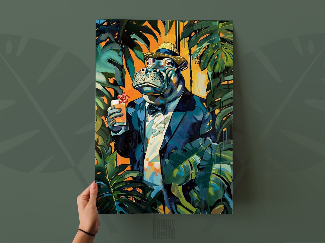 Hip Poe Bar Beast Series Tiki Art Print Unique Home Bar Decor Tropical ...