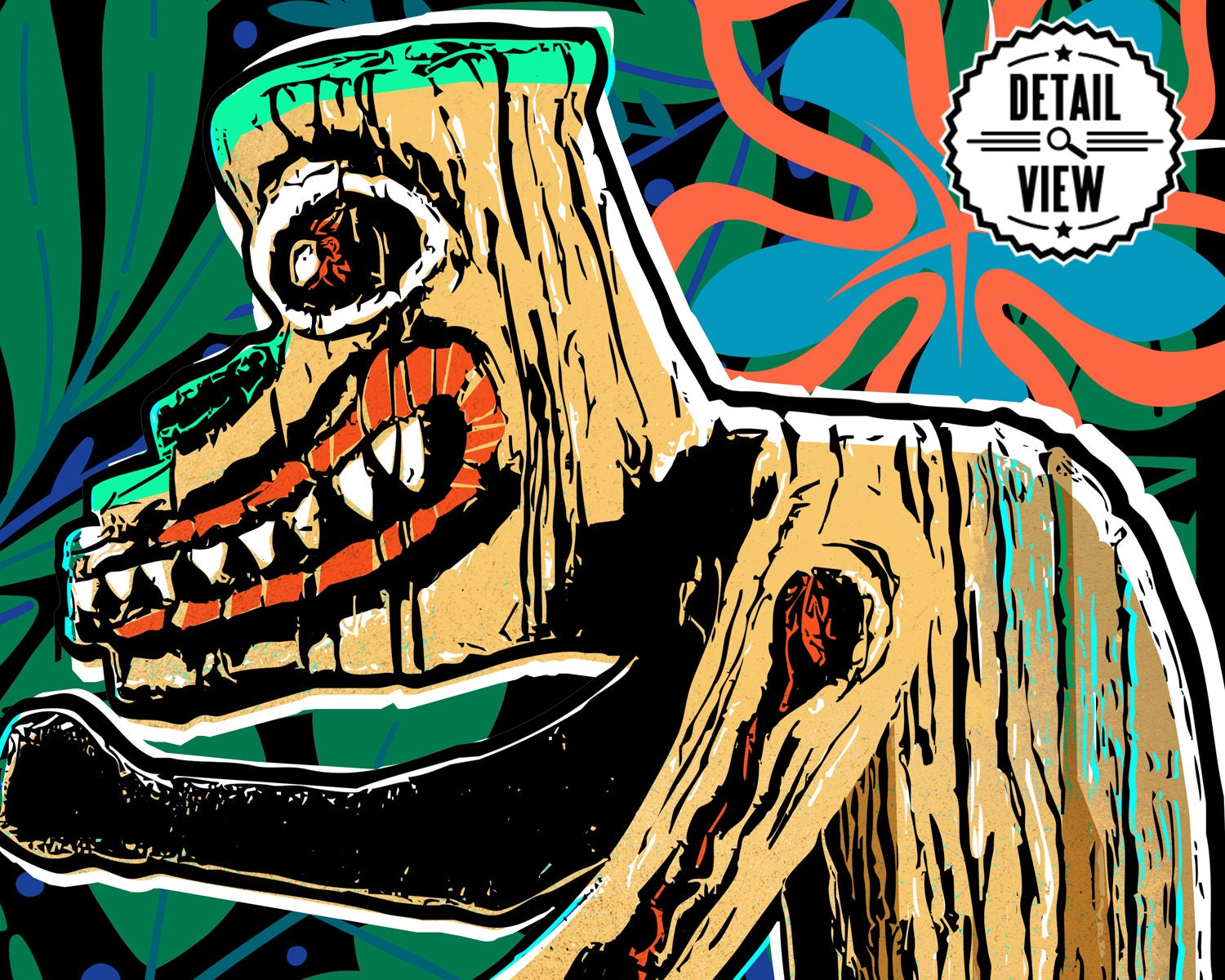 Disneyland Enchanted Tiki Room Drummer Inspired Art Print | Etsy