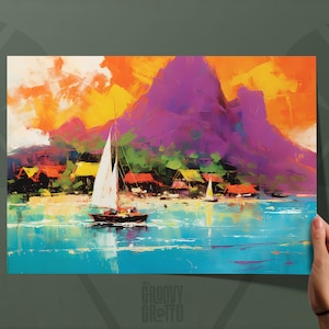 Fantasy Island French Polynesia Art Print | Vintage Travel Art ...