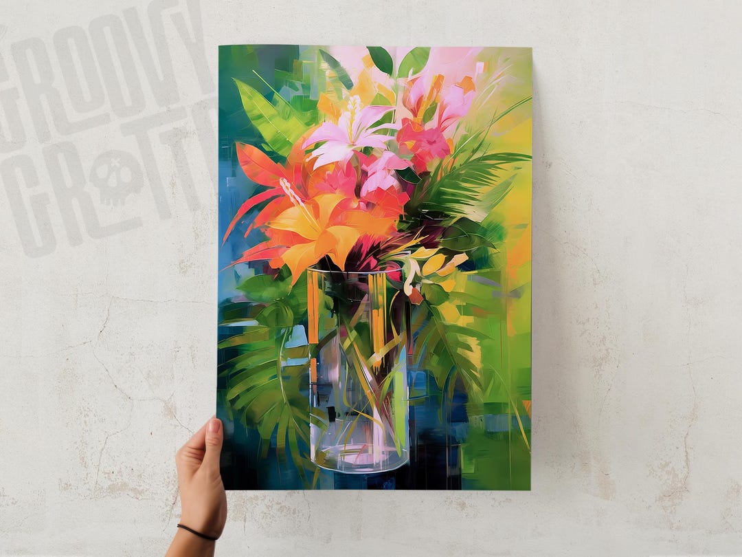 Hawaiian Flowers Art Print: Vibrant Tropical Botanical Wall Decor - Etsy