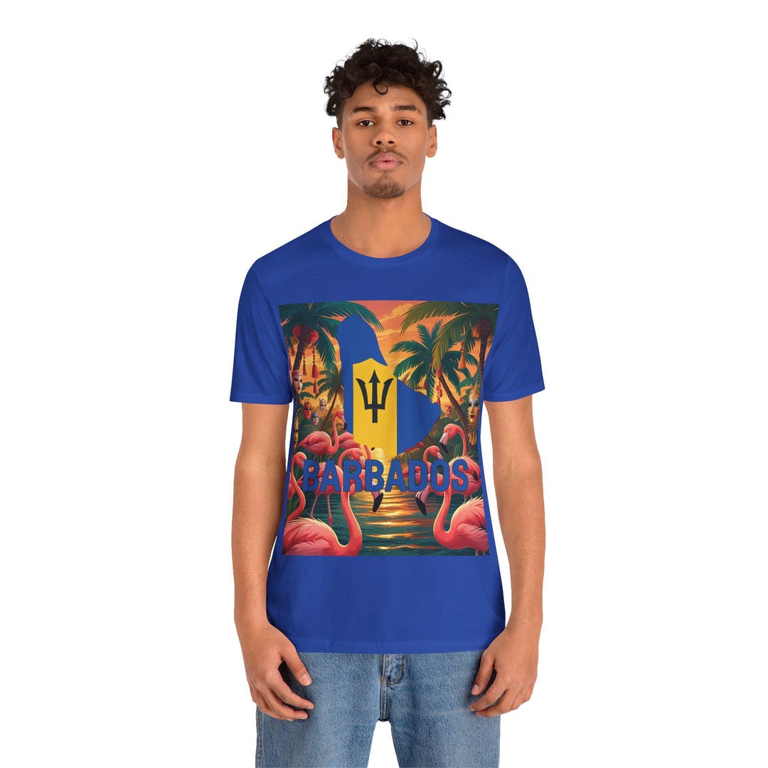 Barbados Carnival Flamingo Tee, Tropical Vibes Shirt, Unisex Summer Tee ...