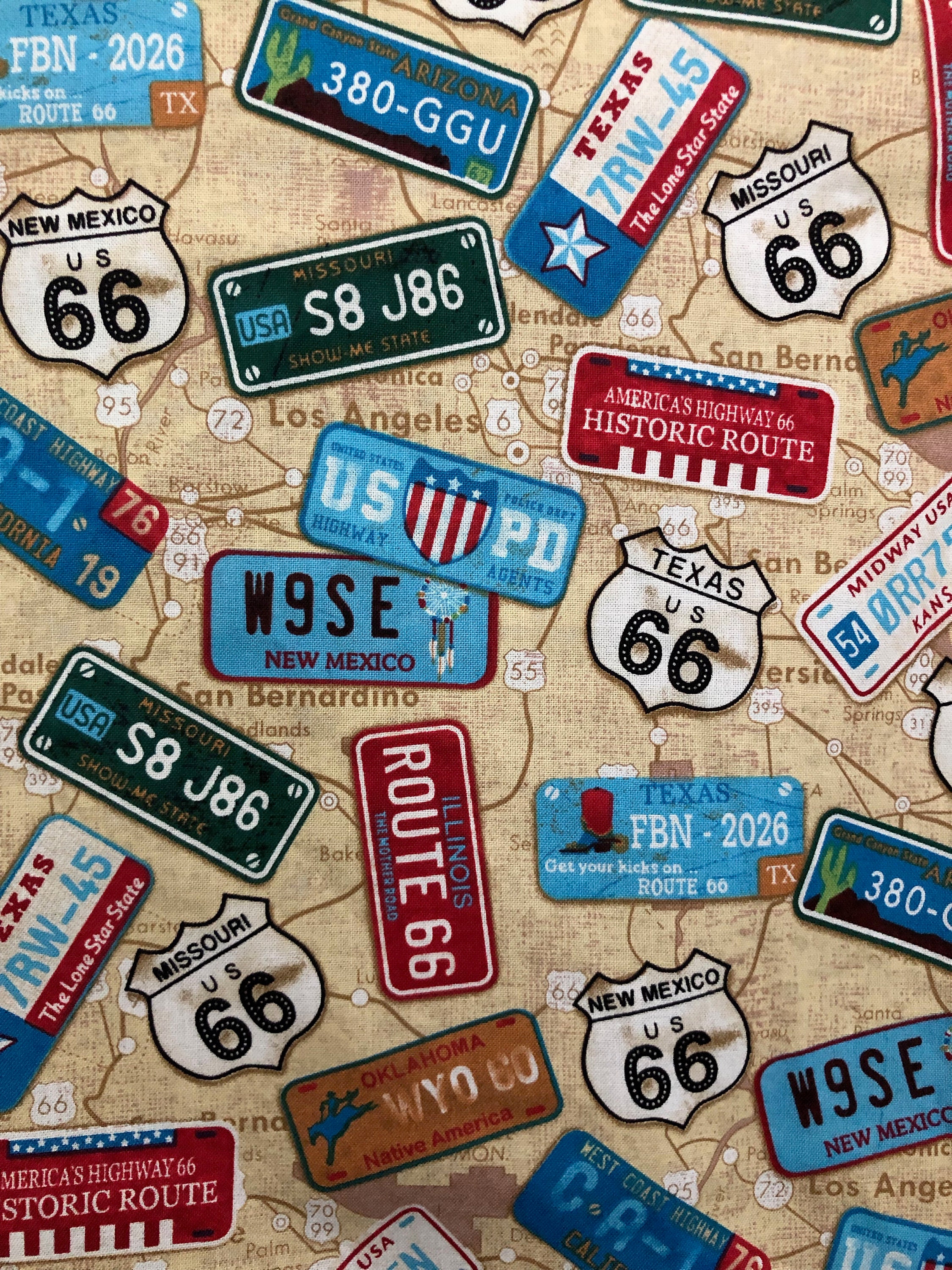 Traveling Map License Plates USA Road Trip Tie on Dog Bandana | Etsy