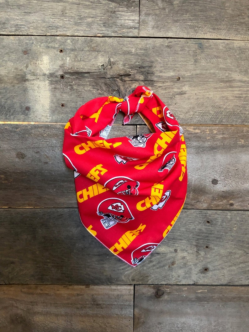 Kansas City Chiefs Football NFL Tie On Dog Bandana - Etsy España