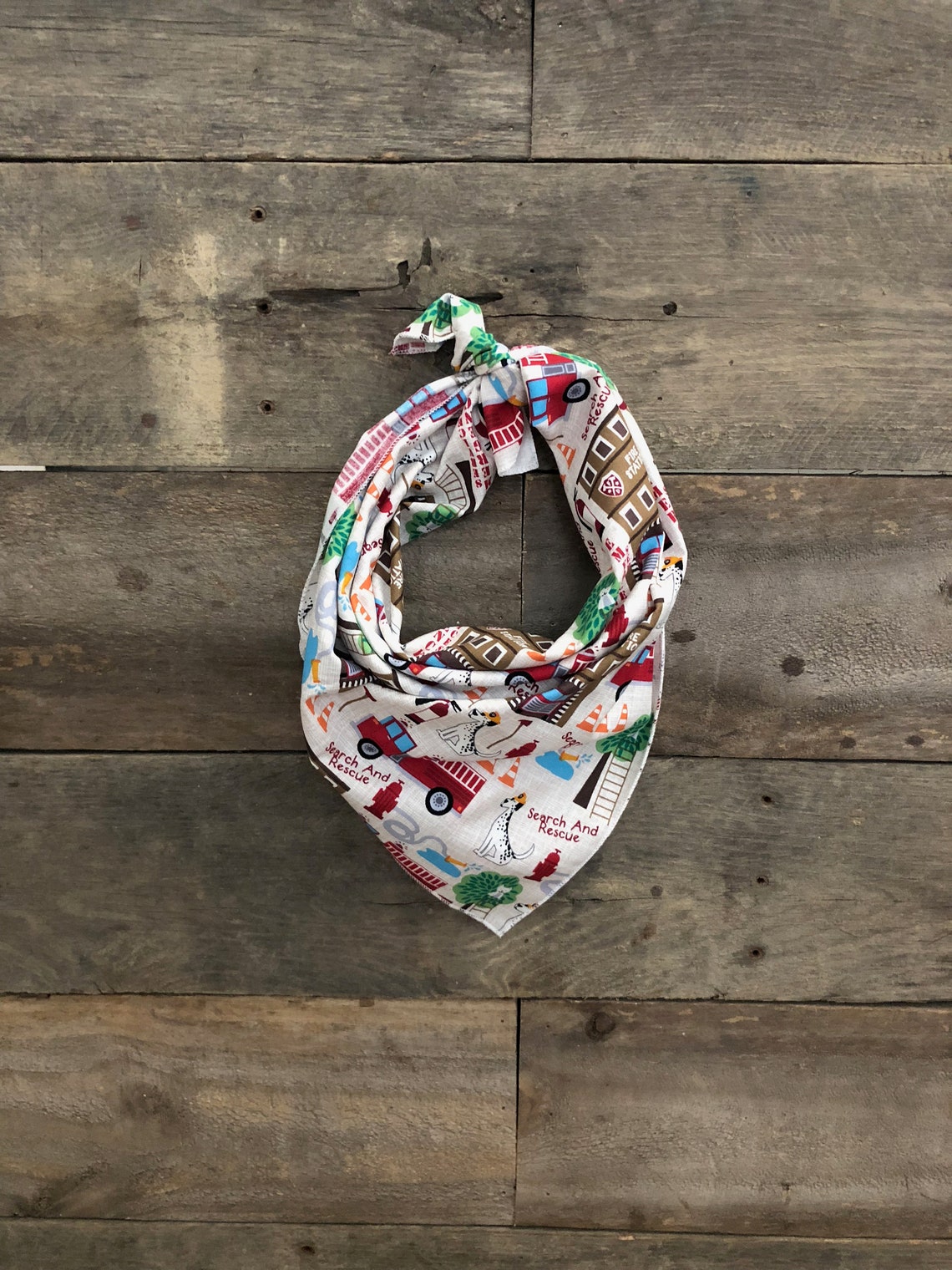 Firemen Search & Rescue Dalmatian Tie on Dog Bandana - Etsy