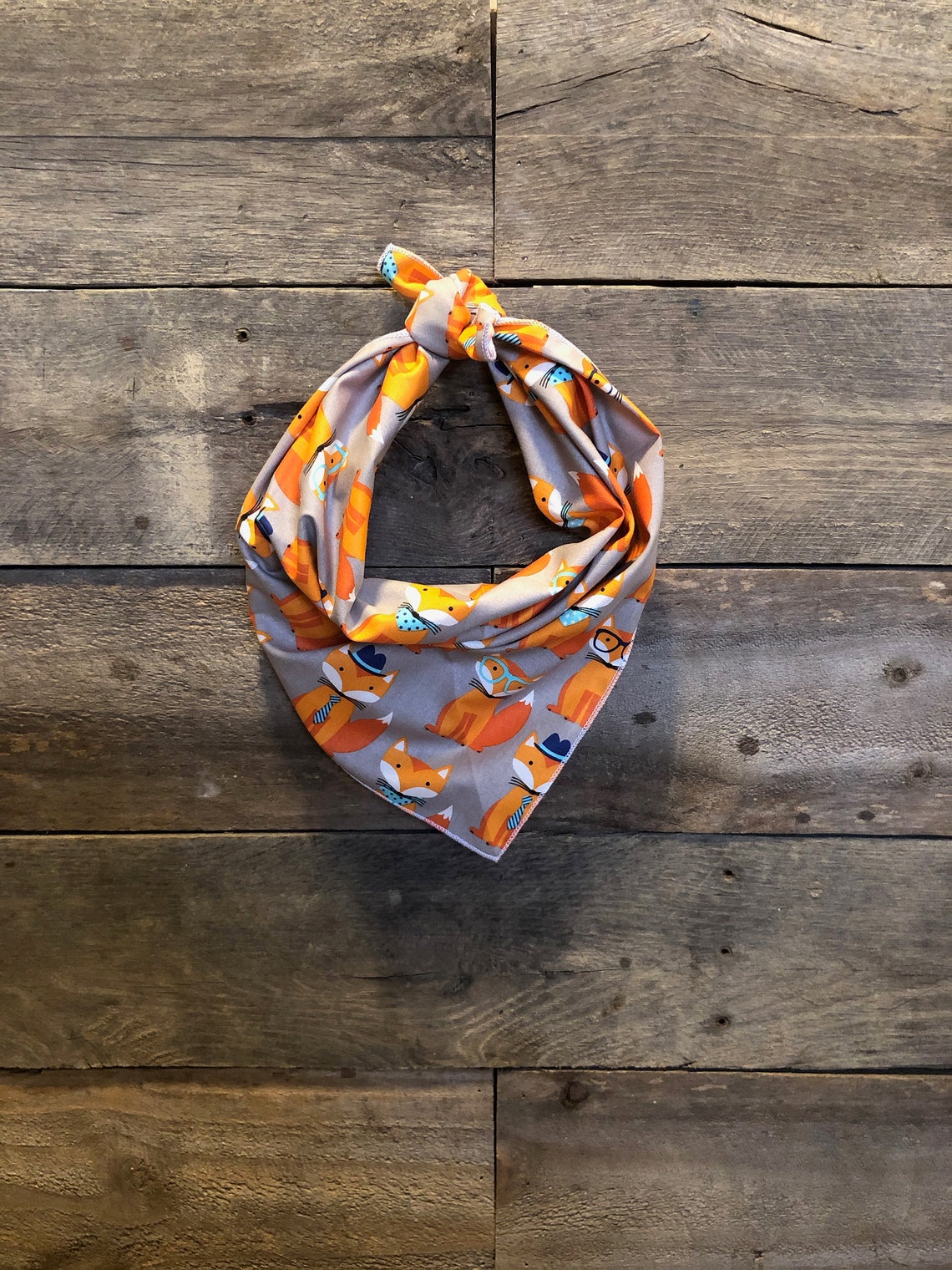 Fox Wearing Hats, Ties, Glasses & Bandanas Tie on Dog Bandana - Etsy
