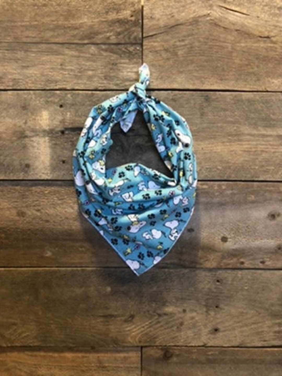 Snoopy & Woodstock Blue Peanuts Paw Prints Tie on Dog Bandana - Etsy