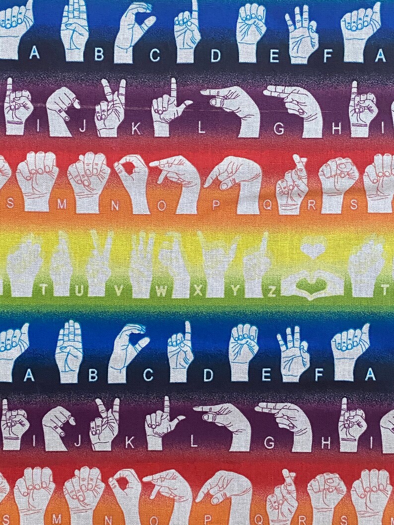 Deaf Sign Language ASL Rainbow PRIDE Tie on Dog Bandana - Etsy