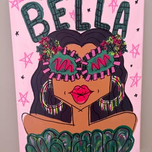 11 X 14 Custom Preppy Girl in Glasses | College Canvas Painting | Dorm ...