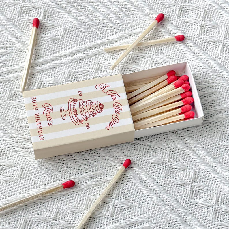 Custom Birthday Matchboxes, A Tini Bit Older Birthday Matches, 21st ...