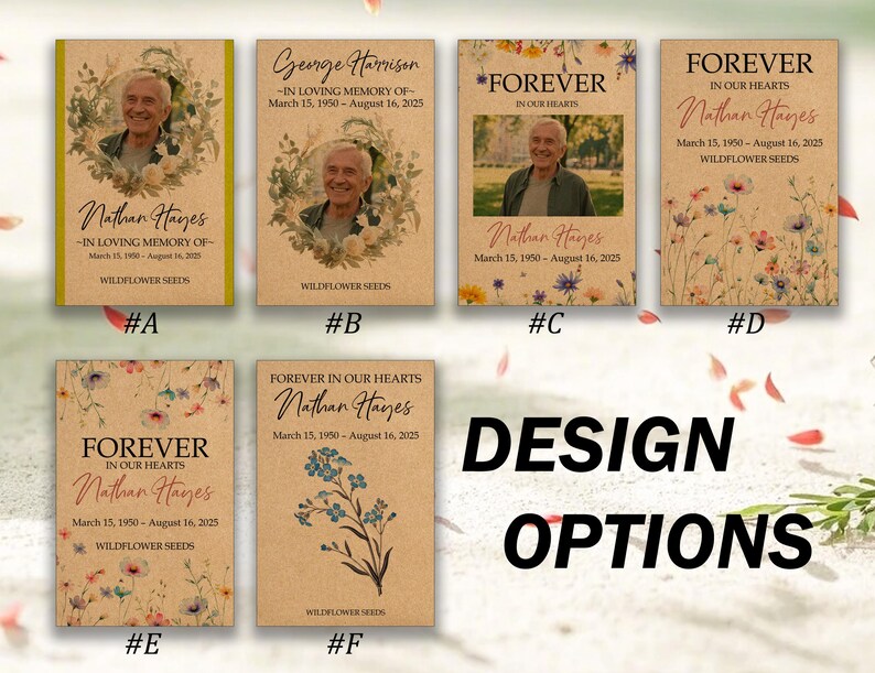 In Loving Memory Wildflower Seed Packets, Funeral Favor for Guests ...