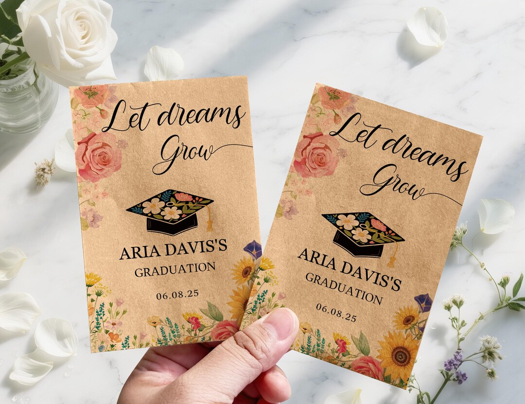 Custom Graduation Seed Packet/bulk Graduation Favors/graduation Flower ...