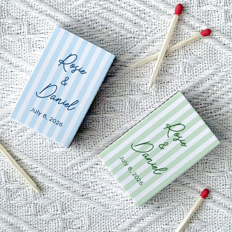 Custom Wedding Match Boxes With Name and Date, Double Sided ...