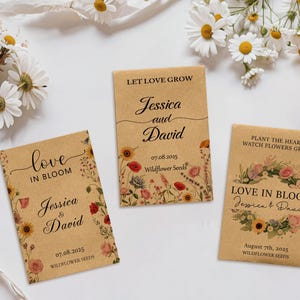 Personalized Wildflower Seed Packet Wedding Favors, Seed Included ...