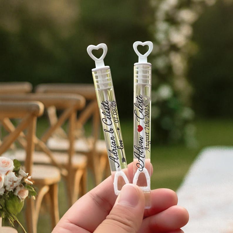 Personalized Wedding Bubbles With With Red Romantic Icons Labels, Bulk Party Favors for Guests ...