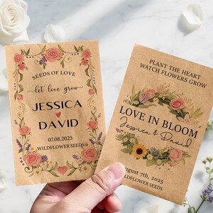 Personalized Wildflower Seed Packet Wedding Favors, Seed Included ...