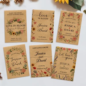 Personalized Wildflower Seed Packet Wedding Favors, Seed Included ...