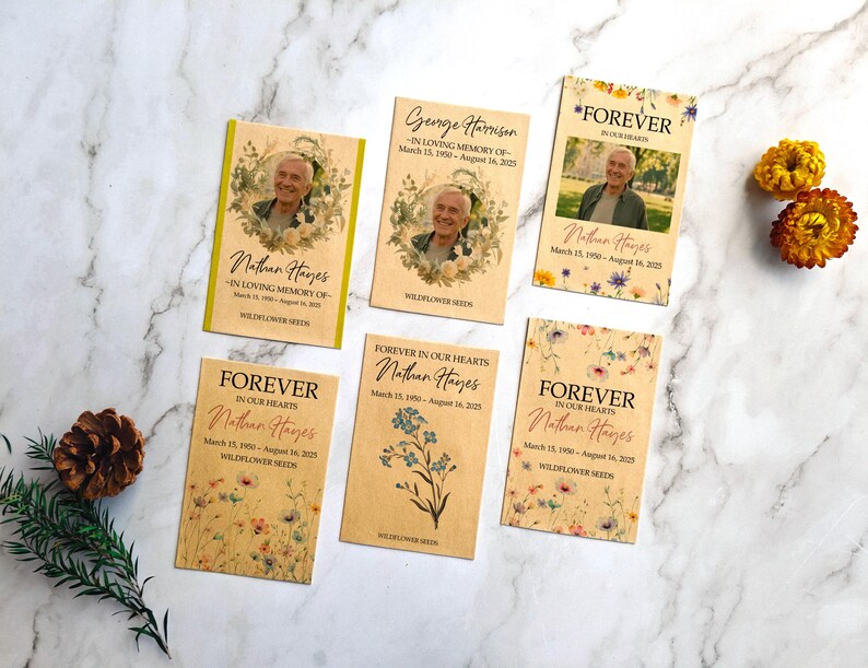 In Loving Memory Wildflower Seed Packets, Funeral Favor for Guests ...