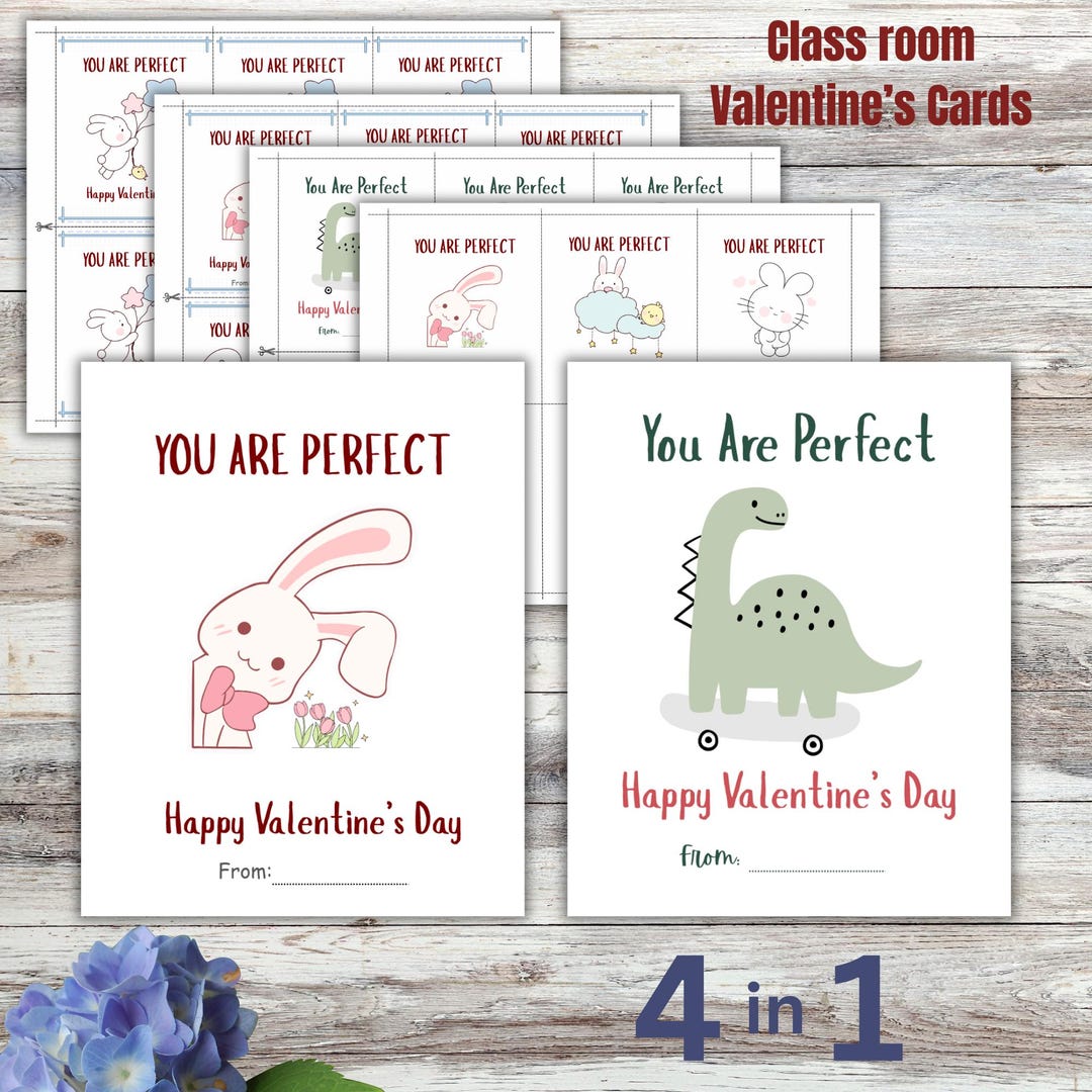 Classroom Valentine Cards for Kids to Share With Friends and Classmates ...