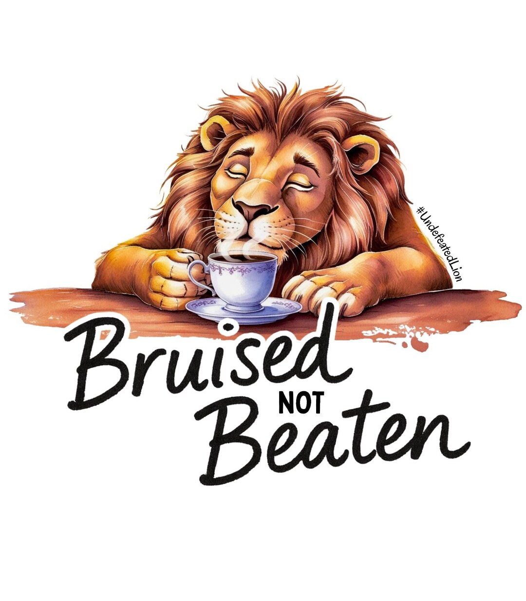 Bruised Not Beaten Lion Art Print – Inspirational Animal Clipart for ...