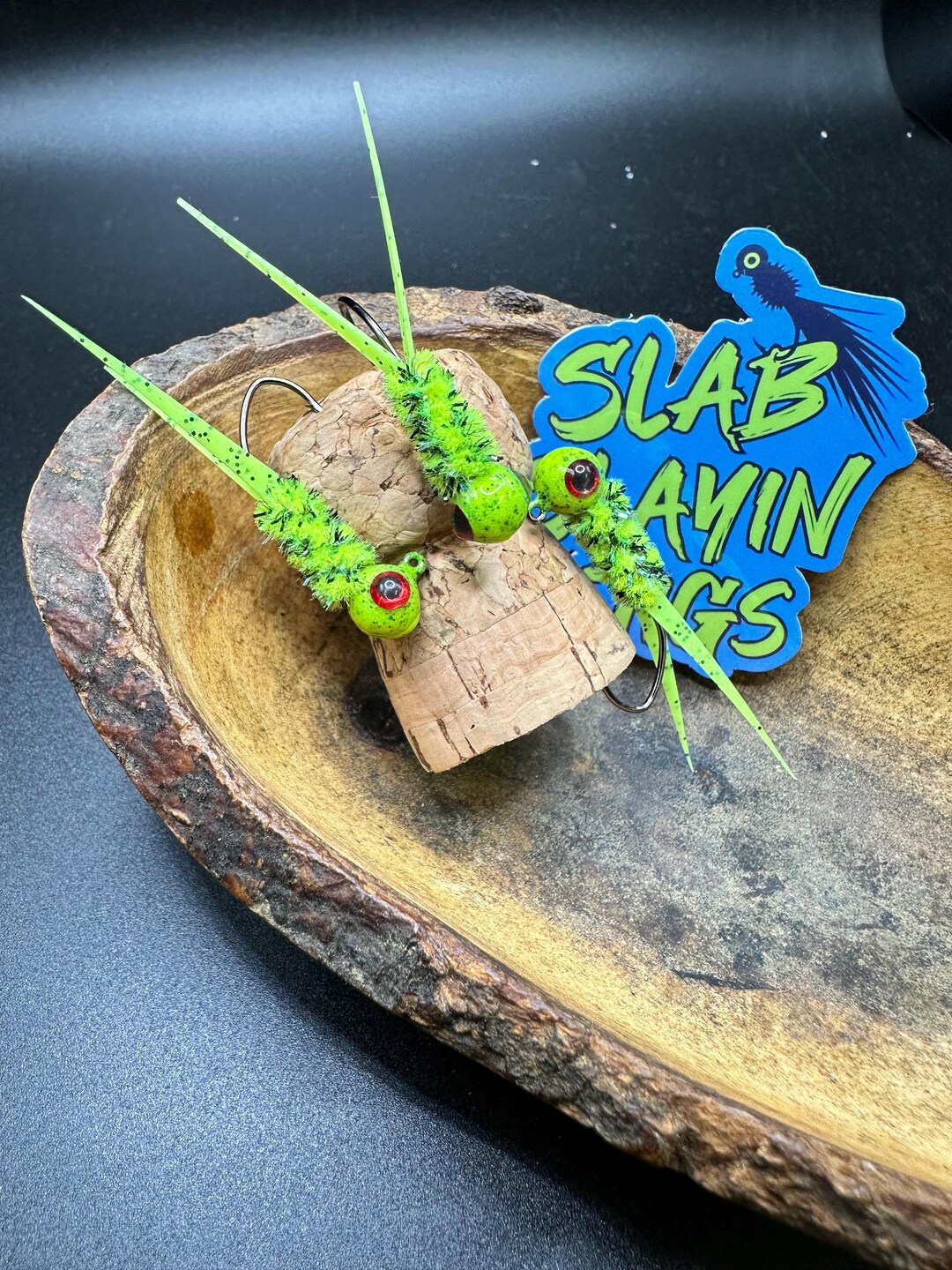 Custom Pill Head With 3D Eyes Hand Tied Crappie Jigs (mustad Sickle ...