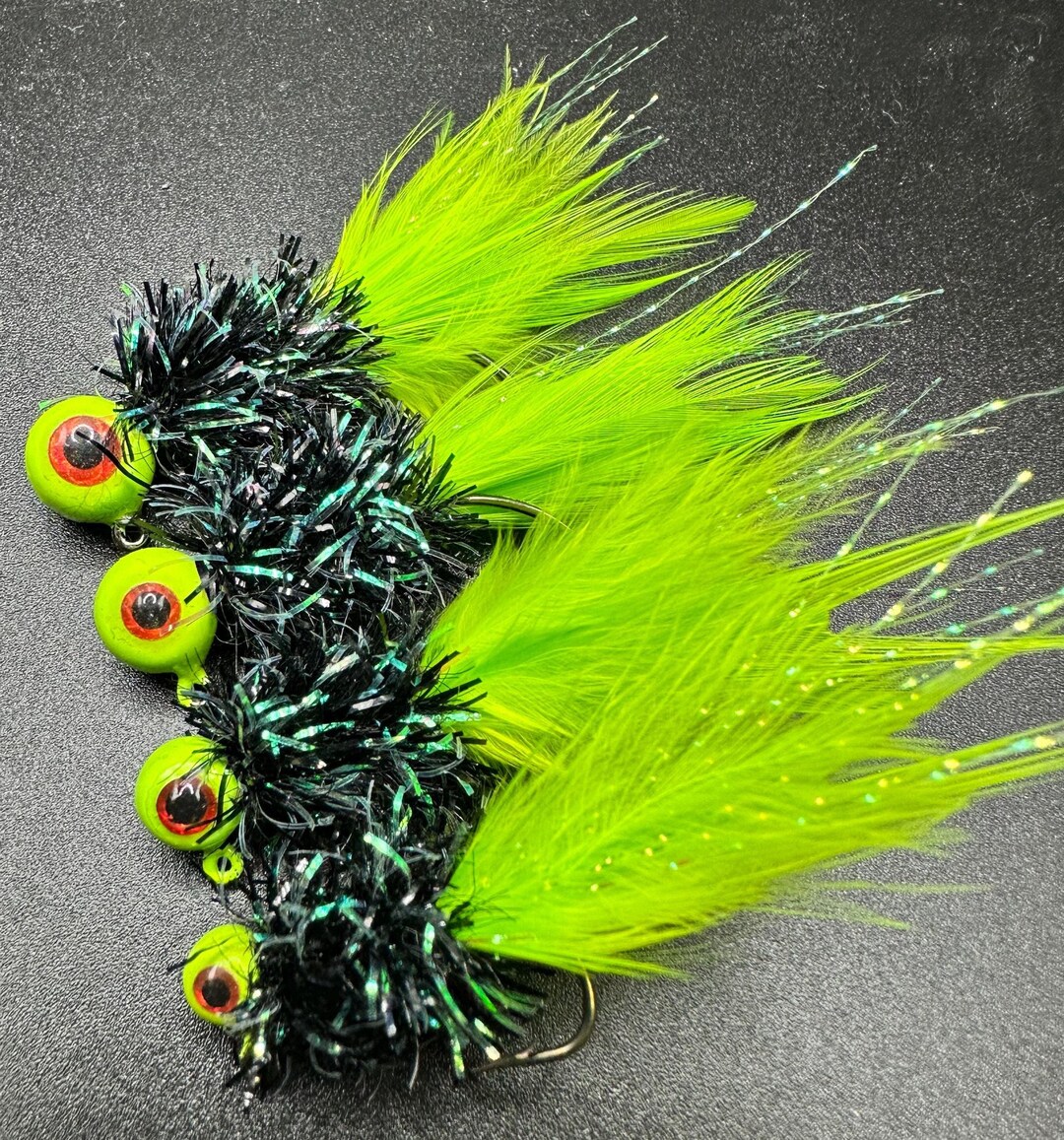 Custom Hand Tied Crappie Jigs (mustad Sickle Hooks Only) - Etsy