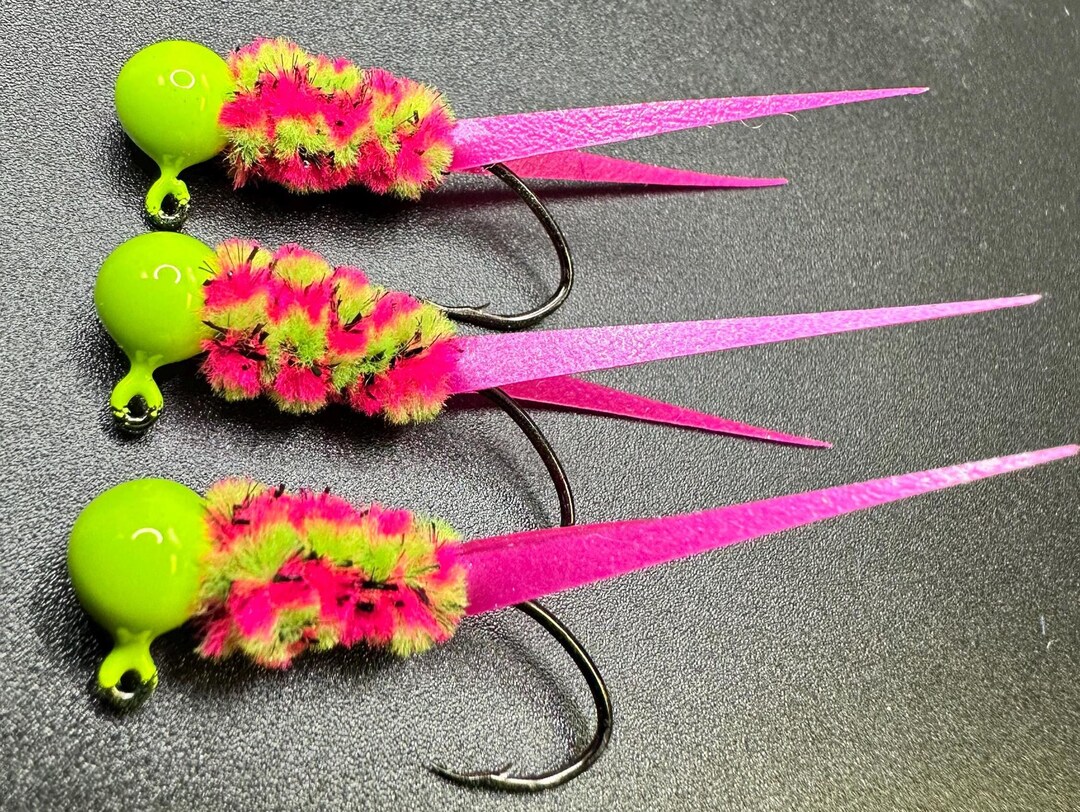 Custom Round Head Hand Tied Crappie Jigs (mustad Sickle Hooks Only) - Etsy