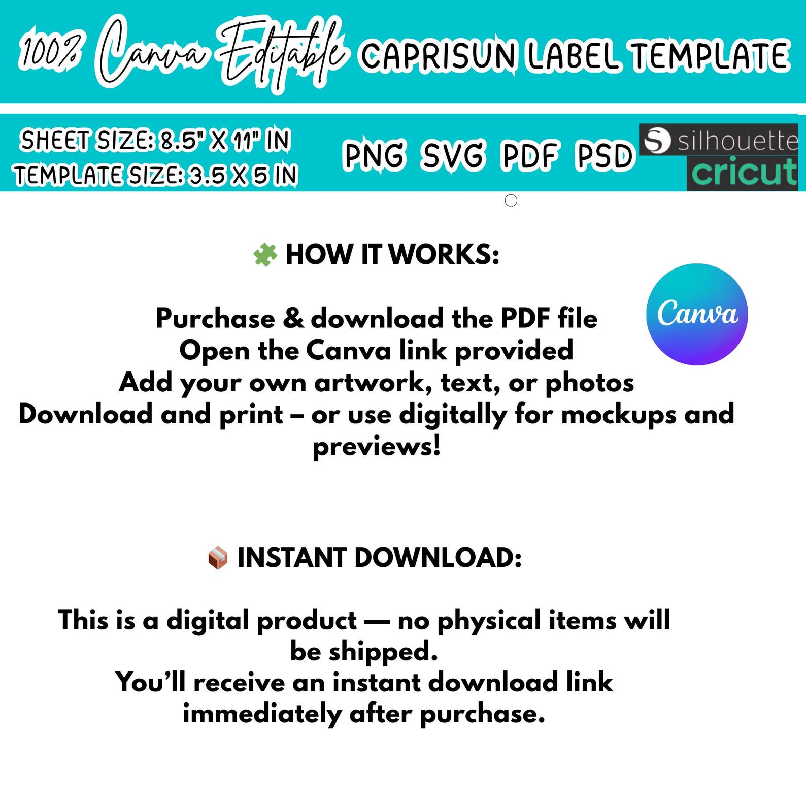 Capri Sun Canva Template Editable Juice Pouch Label Blank Caprisun ...