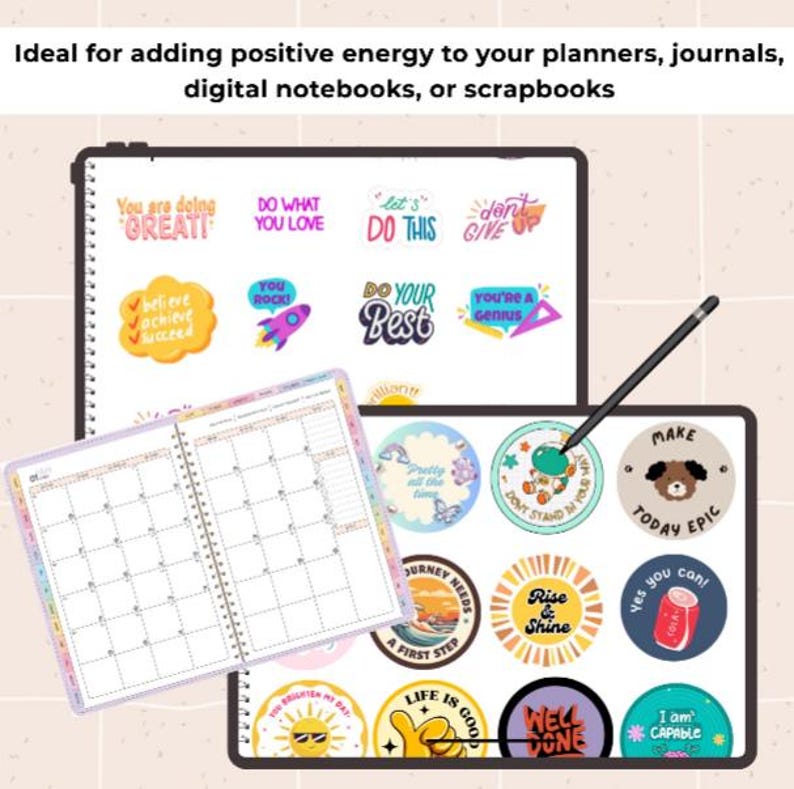 Motivational Quote Stickers: Planner, Journal, Scrapbook (digital ...
