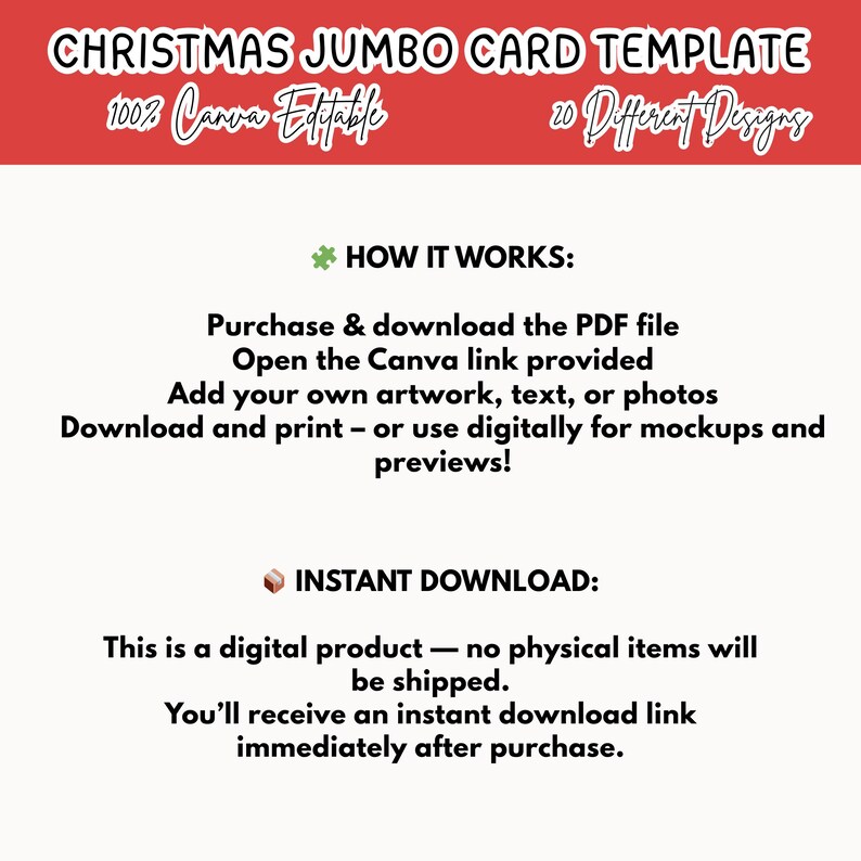 Jumbo Christmas Cards Bundle Template ,canva Editable Kids Treat Cards ...