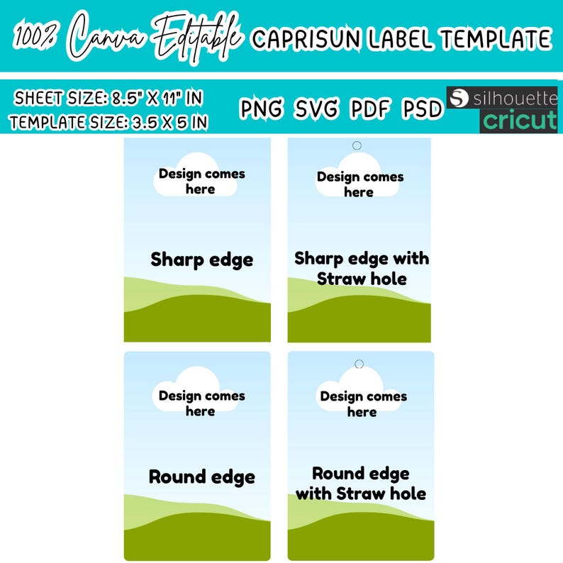 Capri Sun Canva Template Editable Juice Pouch Label Blank Caprisun ...