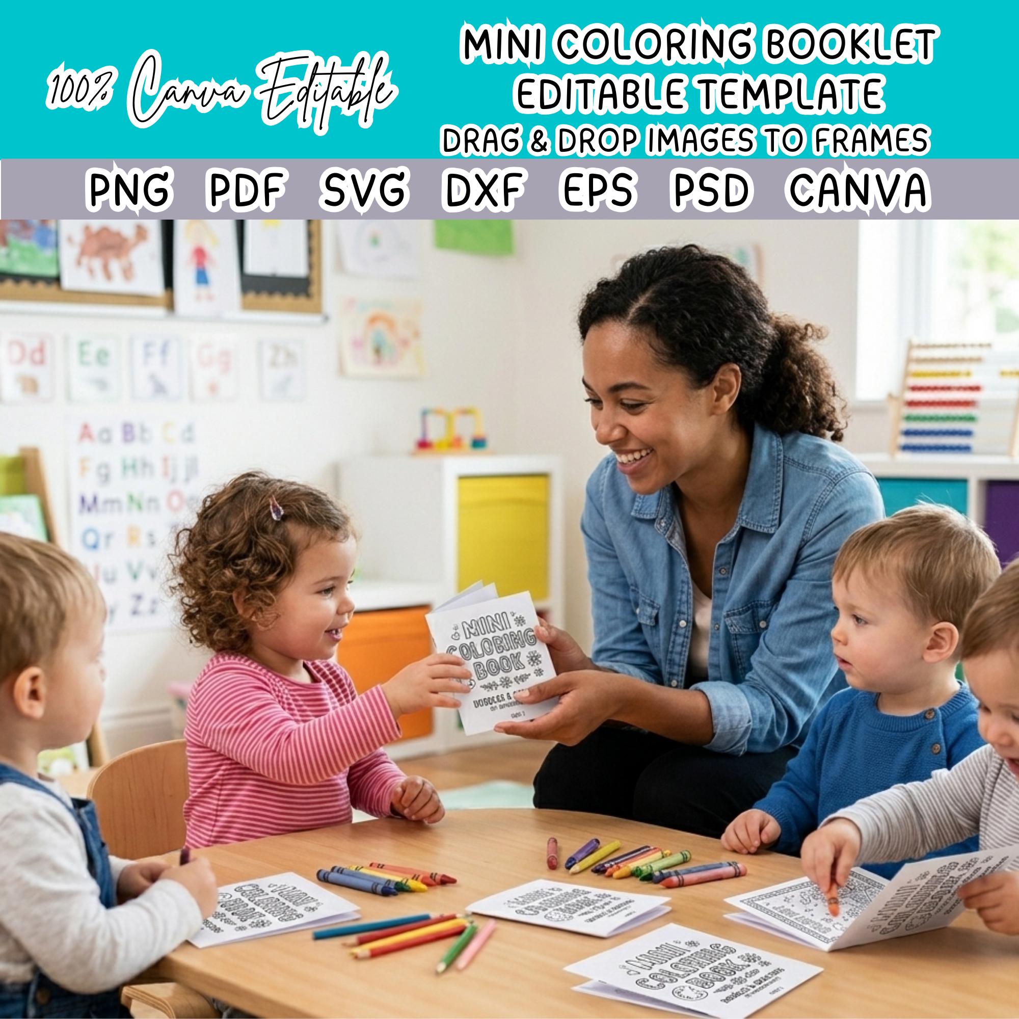 Editable Mini Coloring Book Template,booklet Canva Editable DIY ...