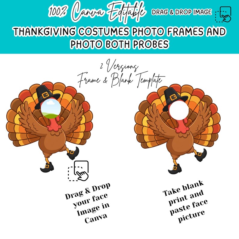 Thanksgiving Characters Photo Frame Photo Both Probe Add Your Photo ...