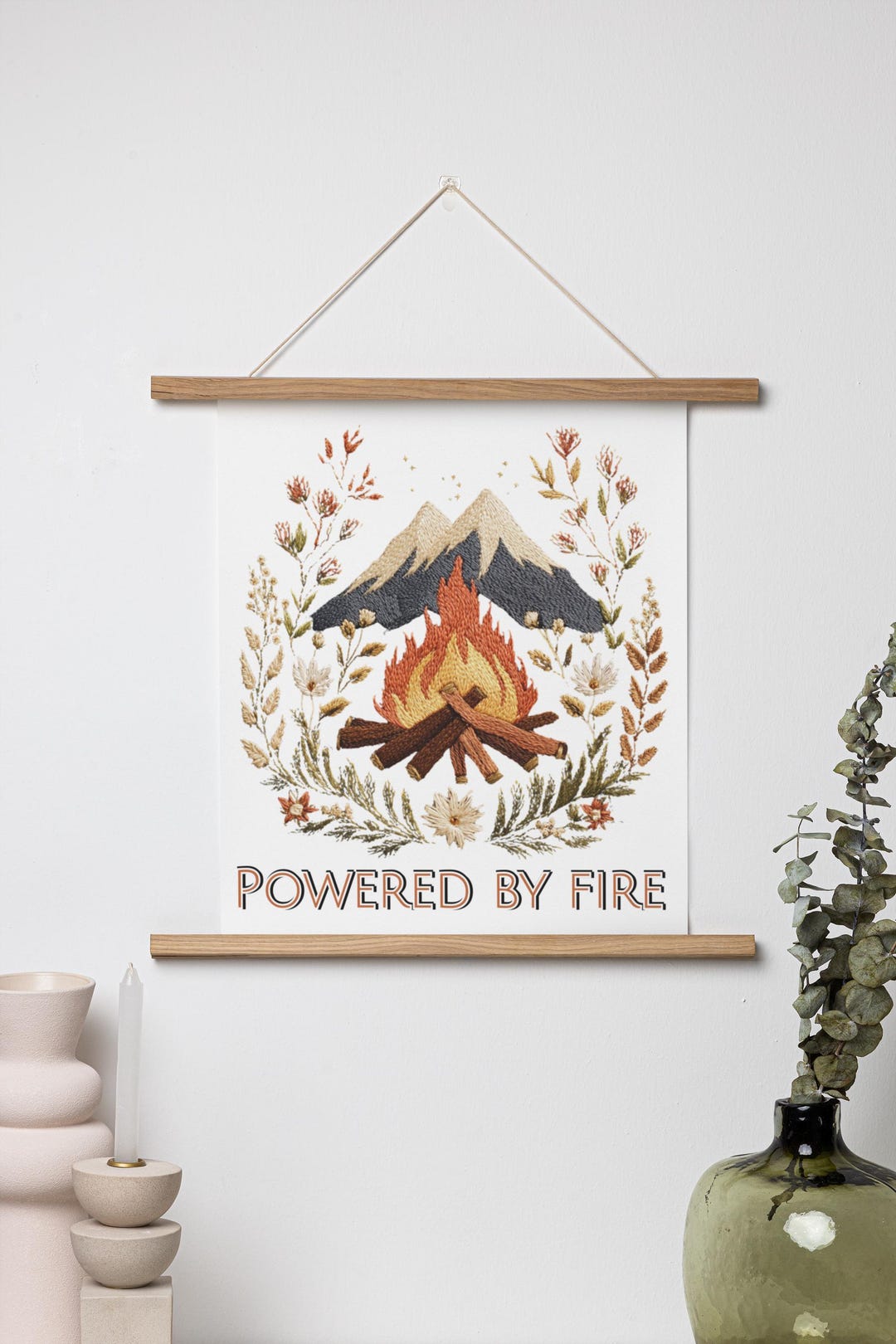 Powered by Fire Campfire Cooking Poster RV Life Bonfire Lover Gift ...