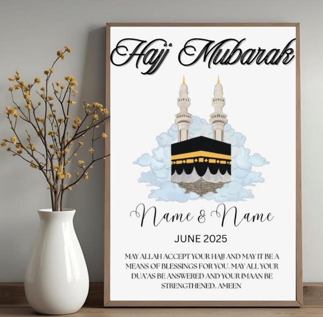 Hajj Mubarak A4 Frame - Editable Digital Canva Print - Etsy