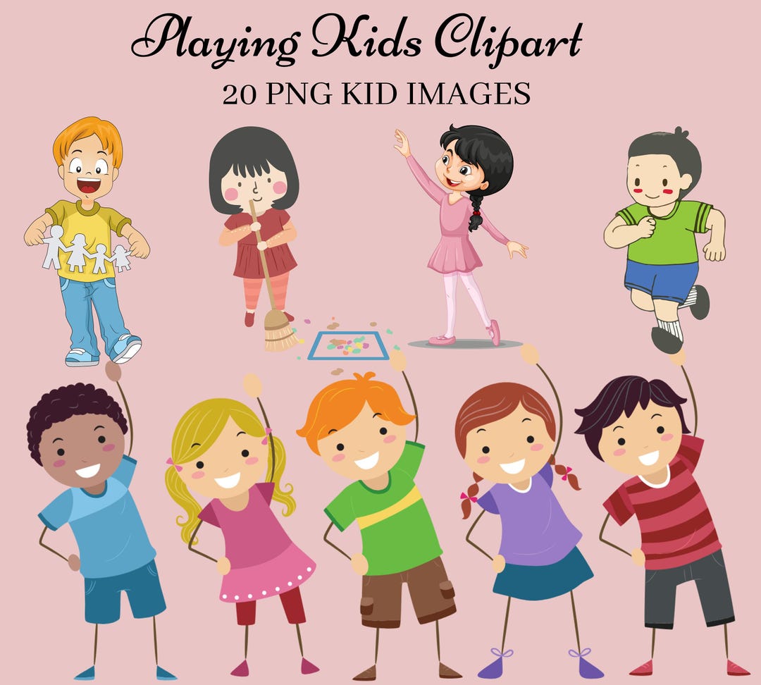 Cartoon Kids Clipart, Playing Kids Clipart, School Children Clipart ...